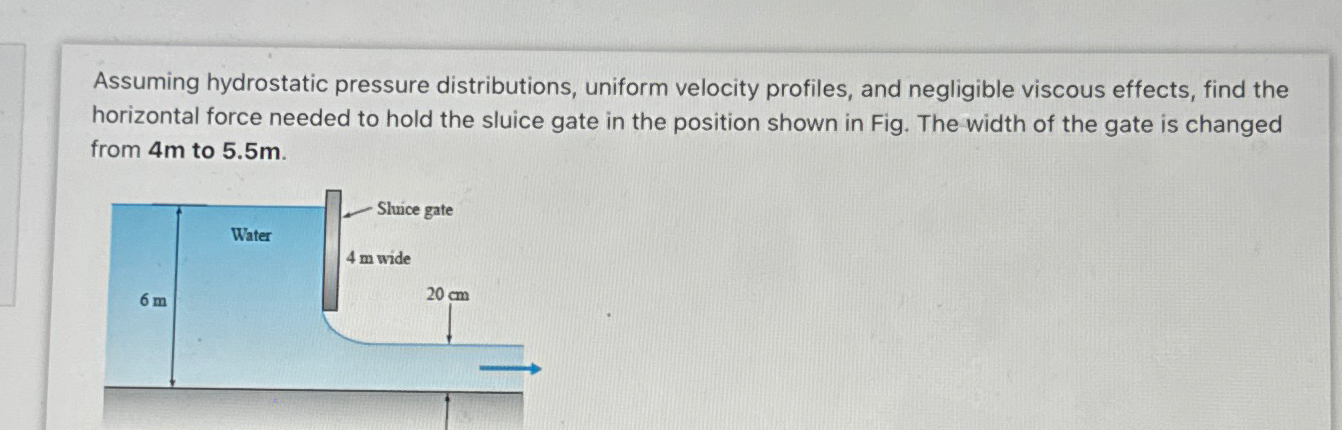 Solved Assuming hydrostatic pressure distributions, uniform | Chegg.com