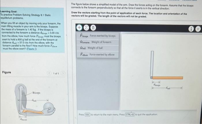 Solved The figure below shows a simplified model of the arm. | Chegg.com