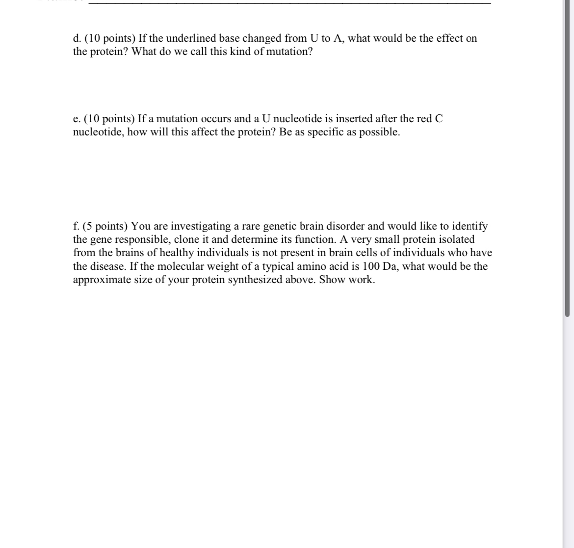 Solved d. (10 ﻿points) ﻿If the underlined base changed from | Chegg.com