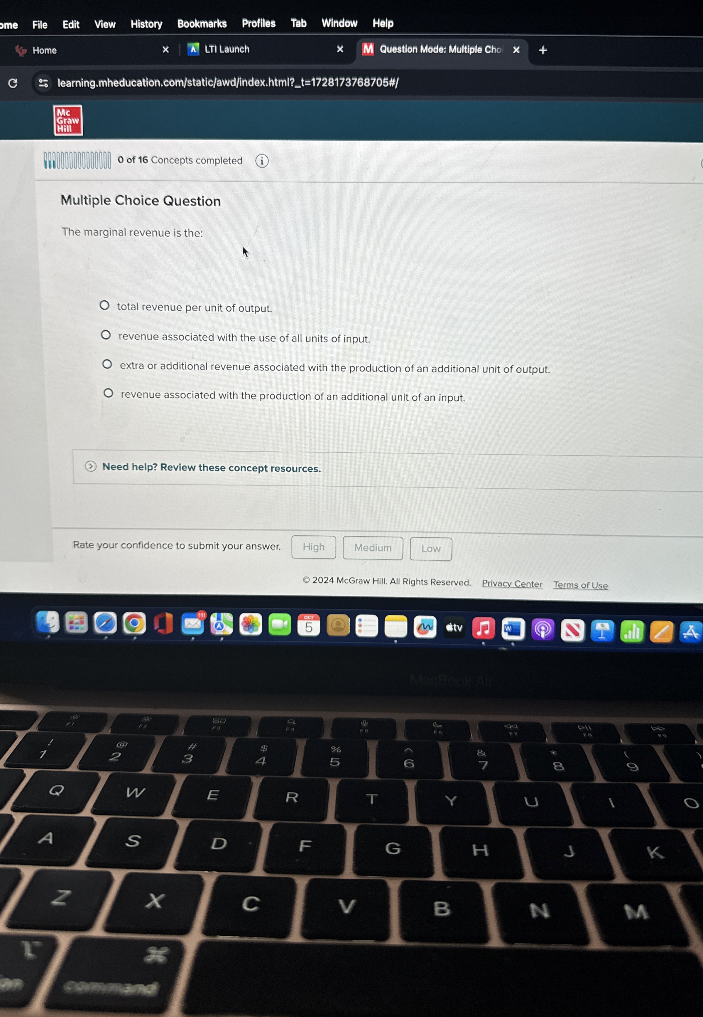 Solved Multiple Choice QuestionThe marginal revenue is | Chegg.com