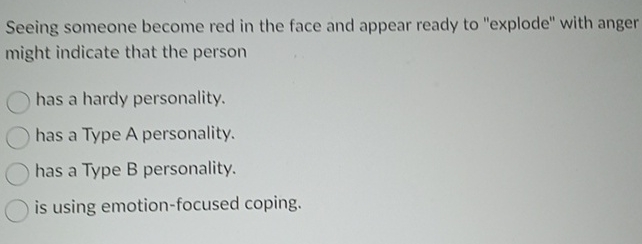 Solved Seeing someone become red in the face and appear | Chegg.com