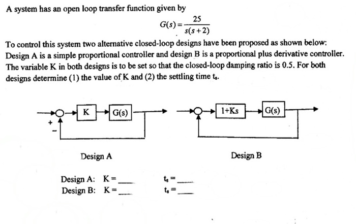 Solved A System Has An Open Loop Transfer Function Given By 5662