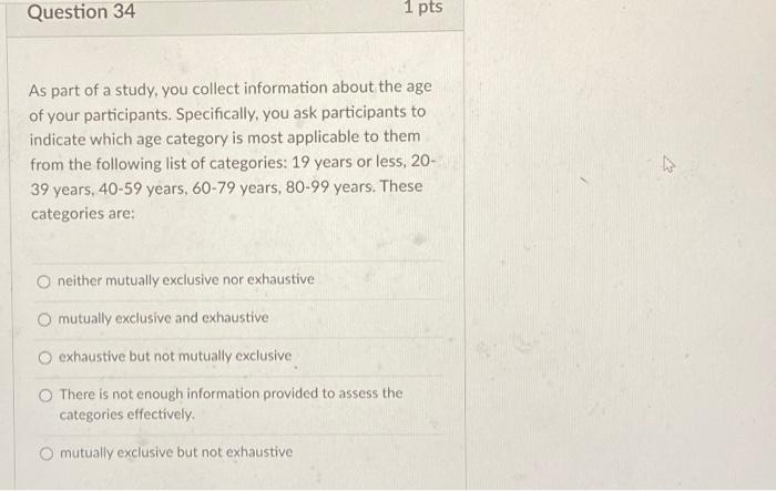 Solved As part of a study, you collect information about the | Chegg.com