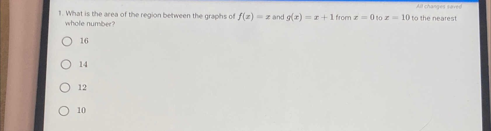 Solved All changes savedWhat is the area of the region | Chegg.com