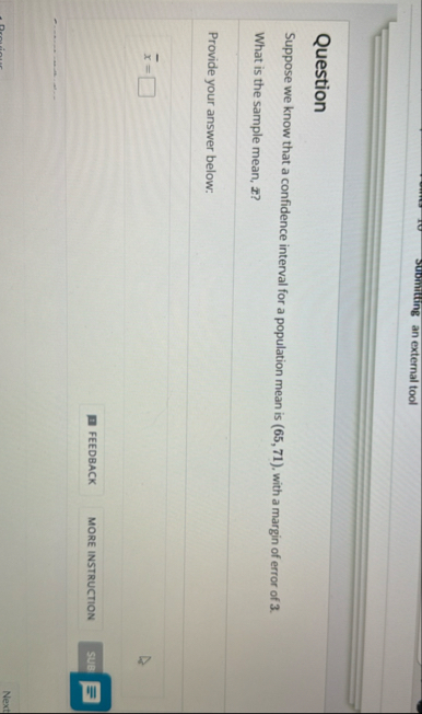Solved submitting an external toolQuestionSuppose we know | Chegg.com