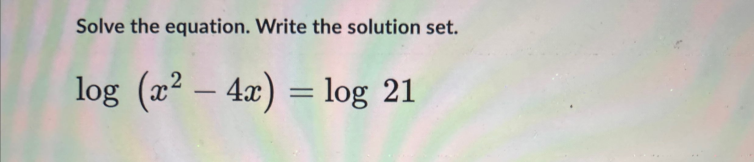 Solved Solve the equation. Write the solution | Chegg.com