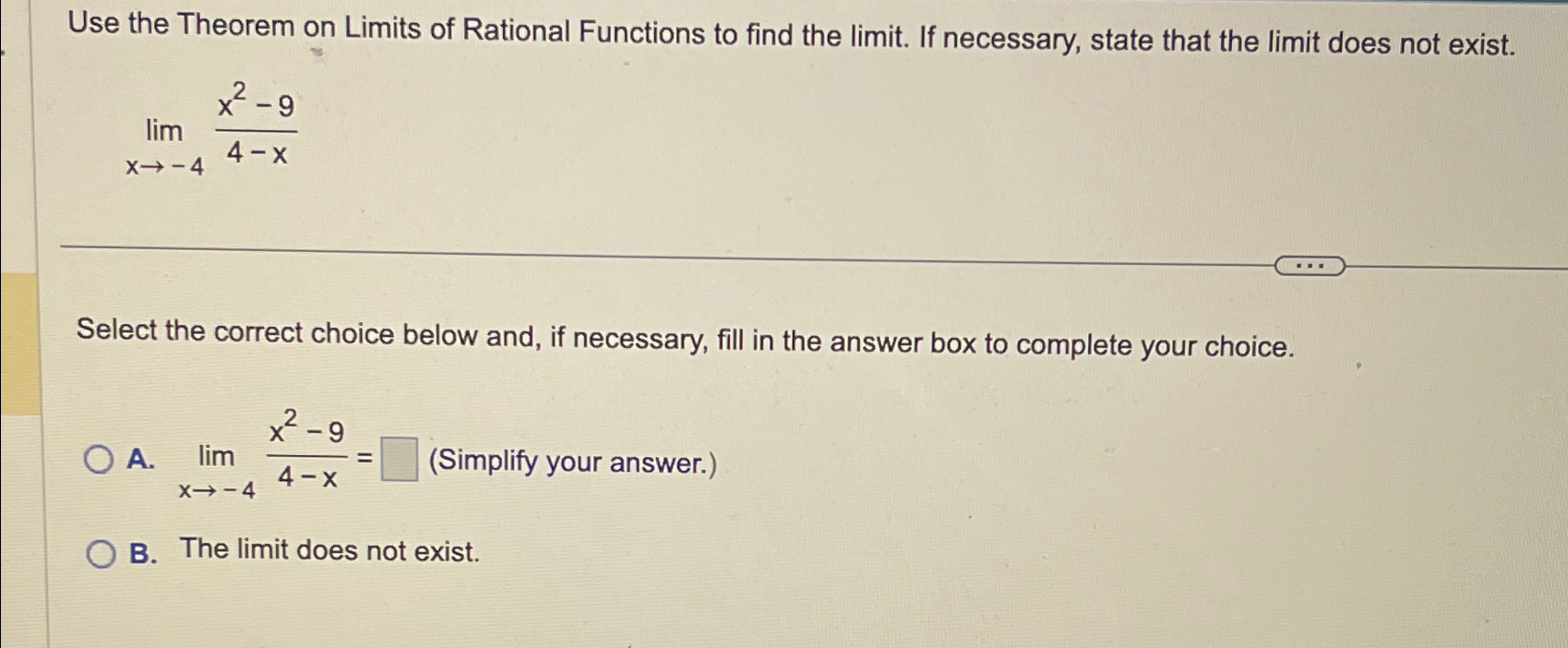 Solved Use the Theorem on Limits of Rational Functions to | Chegg.com