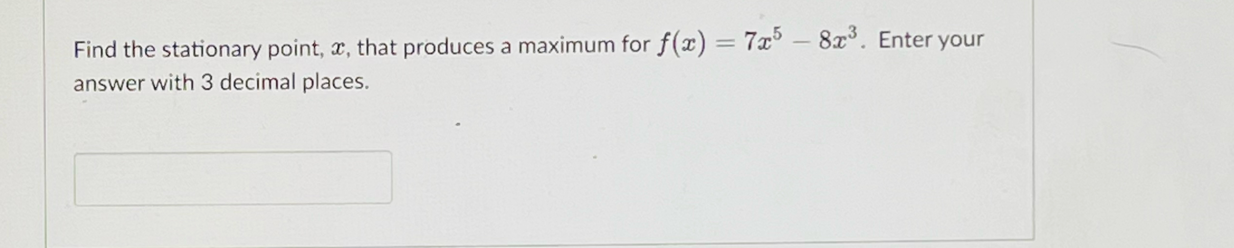 Solved Find the stationary point, x, ﻿that produces a | Chegg.com