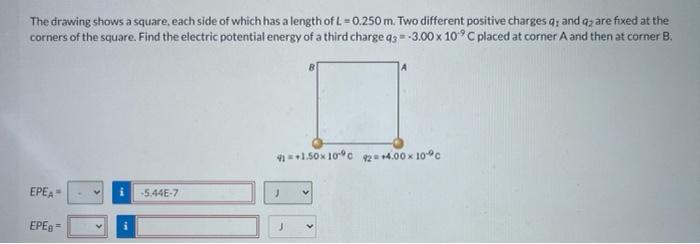Solved The drawing shows a square, each side of which has a | Chegg.com