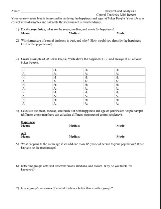 Name: Research and Analysis I 8) How do you write (in | Chegg.com