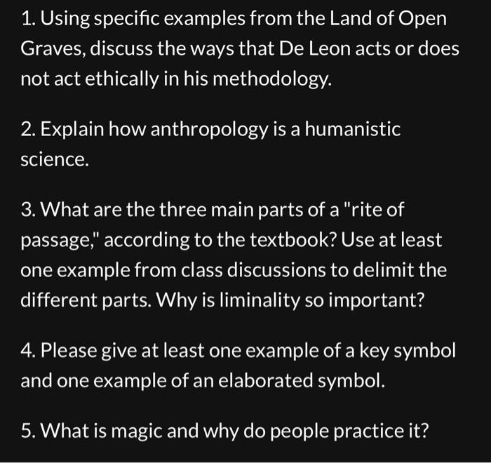 1. Using specific examples from the Land of Open | Chegg.com