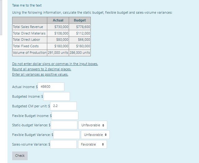 Solved Take me to the textUsing the following information, | Chegg.com