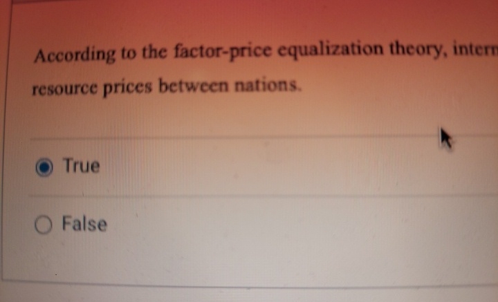 Solved According to the factor-price equalization theory, | Chegg.com