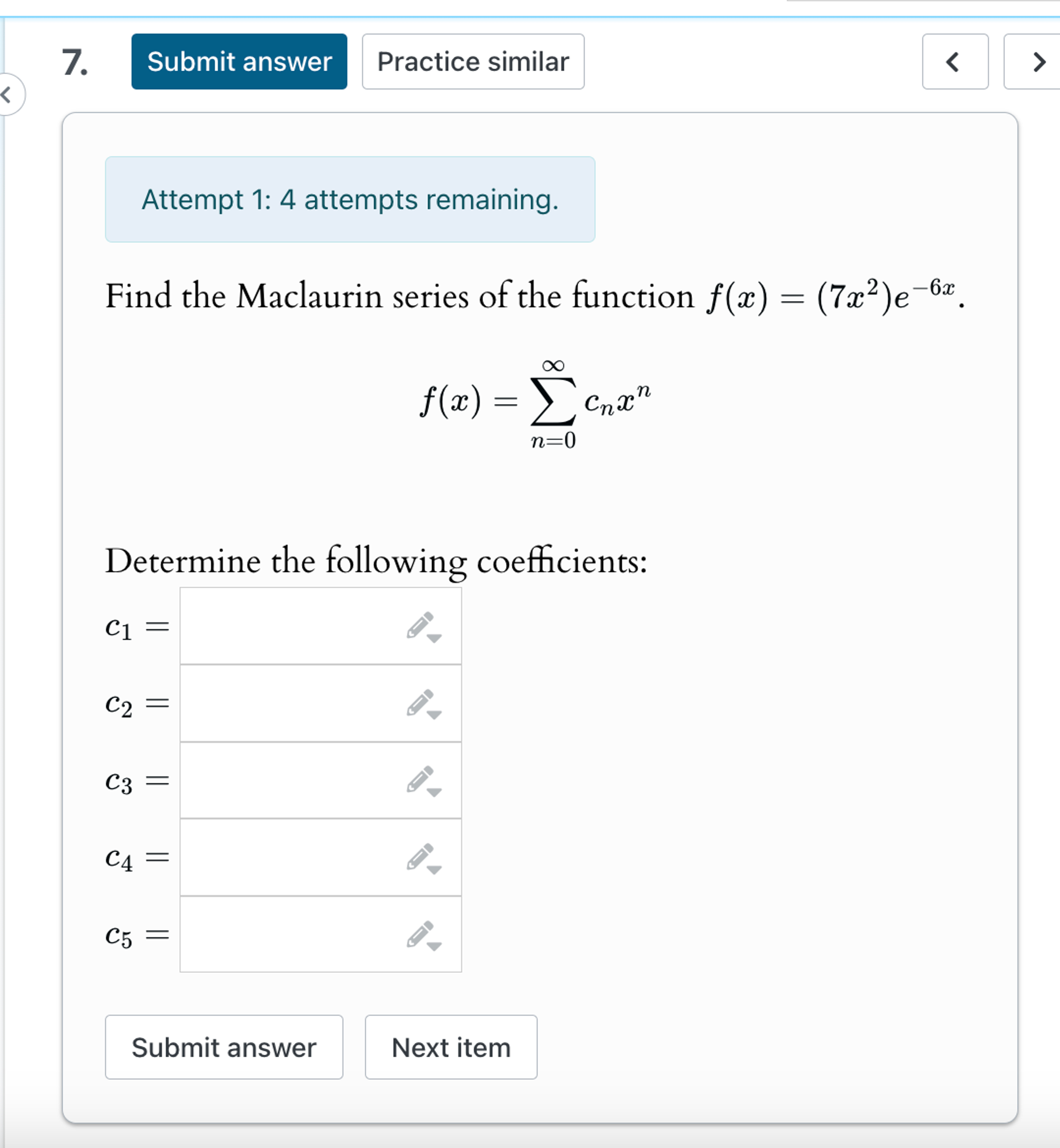 Solved Attempt 2: 3 ﻿out of 5 ﻿parts have been answered | Chegg.com