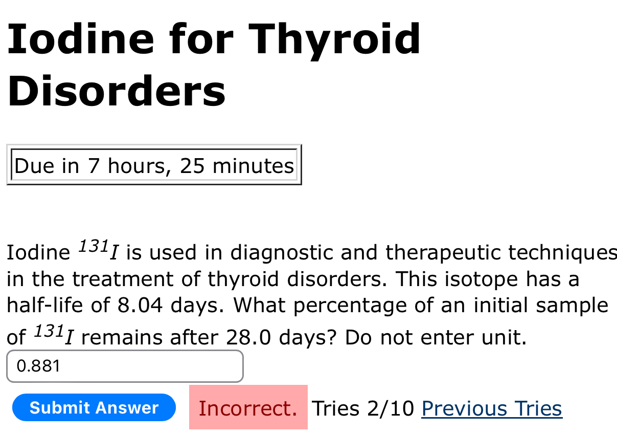 Solved Iodine for Thyroid DisordersIodine ?131I is used in | Chegg.com