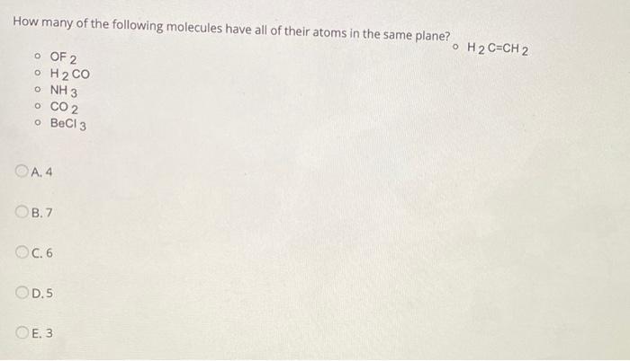 Solved How many of the following molecules have all of their | Chegg.com