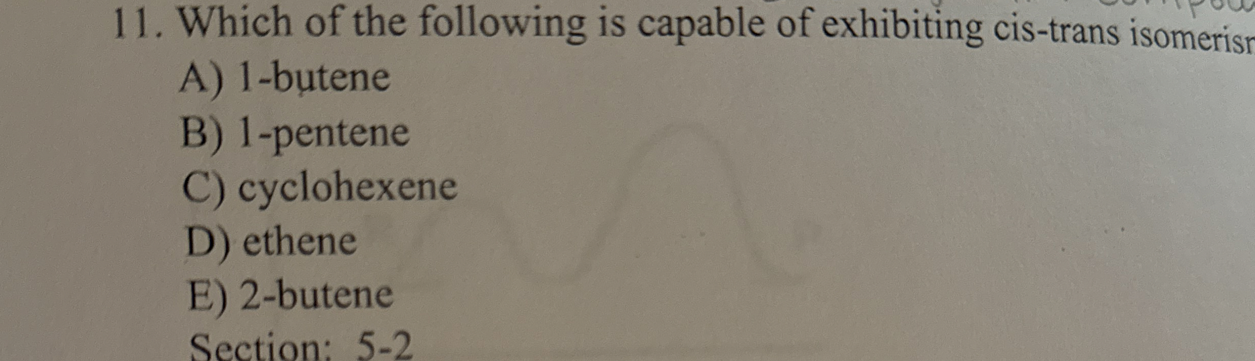 Solved Which of the following is capable of exhibiting | Chegg.com