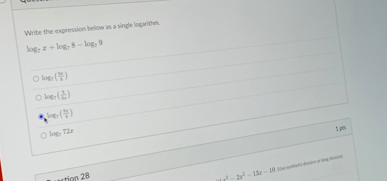 Solved Write the expression below as a single | Chegg.com