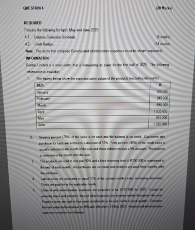 Solved QUESTION 4(20 ﻿Marks)REQUREEPrepare the folicering | Chegg.com