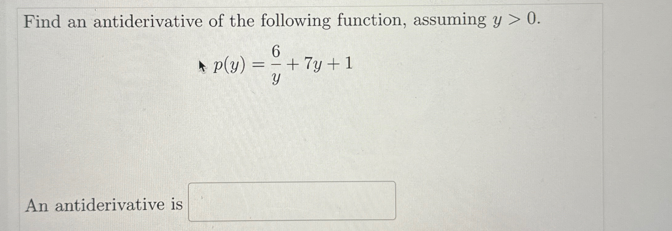 Solved Find An Antiderivative Of The Following Function