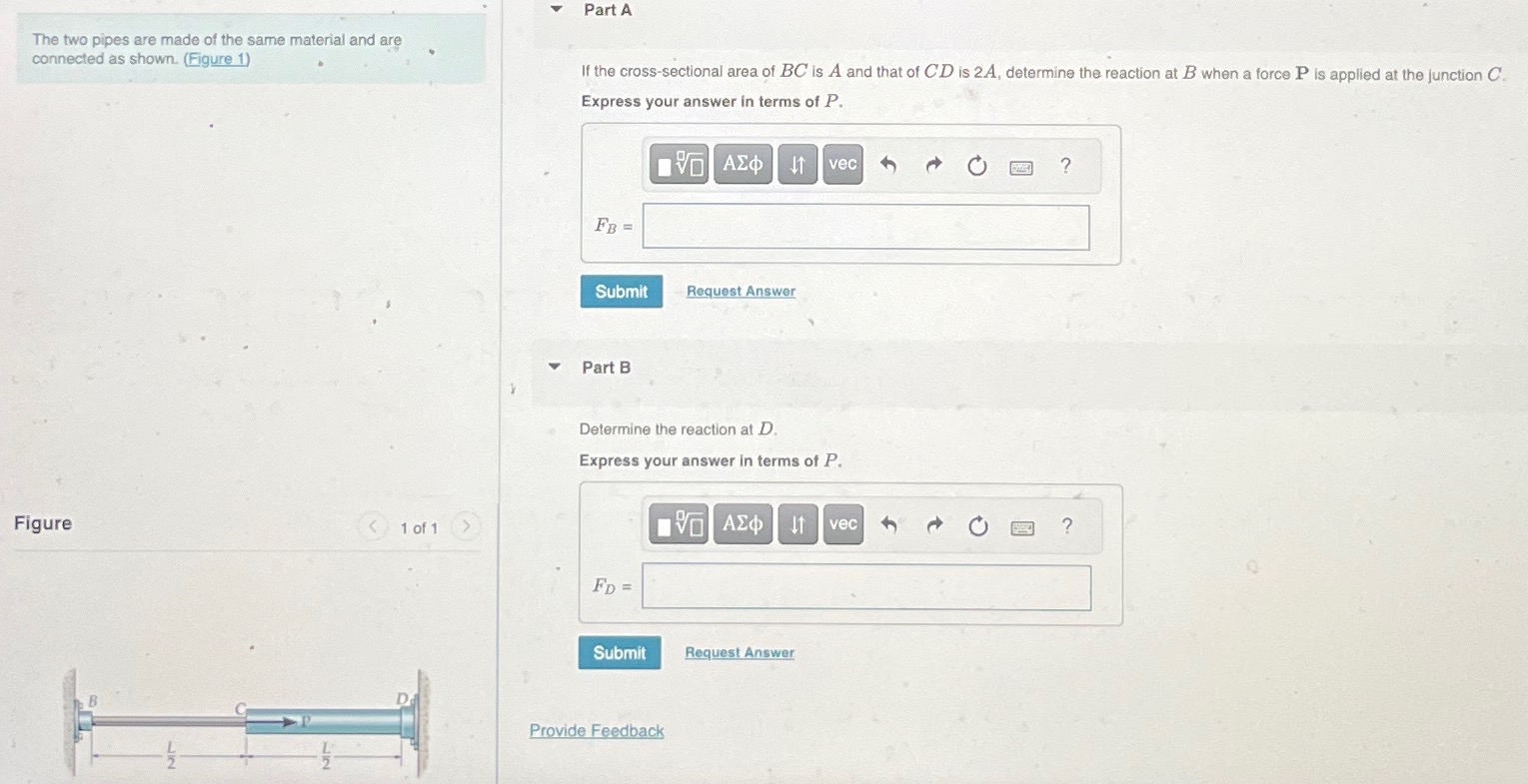 Solved Part AThe two pipes are made of the same material and | Chegg.com