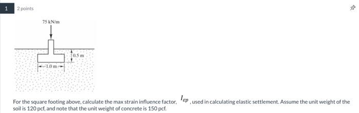 Solved For the square footing above, calculate the max | Chegg.com