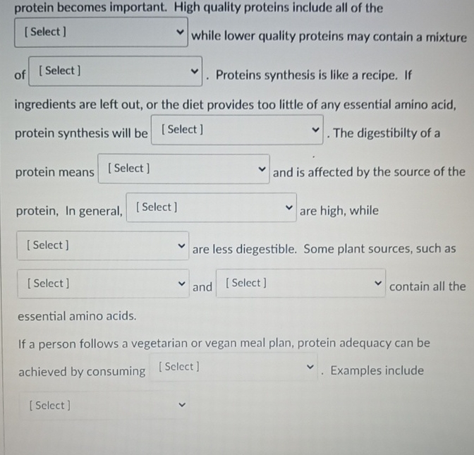 Solved protein becomes important. High quality proteins | Chegg.com