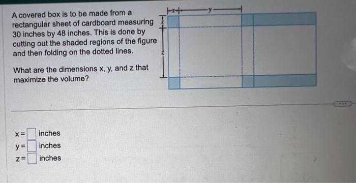 Solved A covered box is to be made from a rectangular sheet | Chegg.com