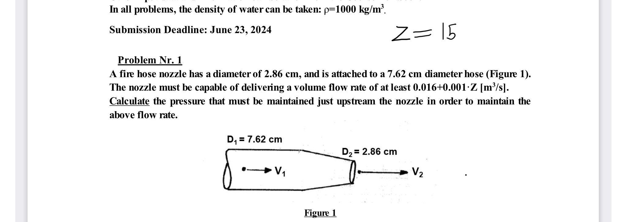 Solved Submission Deadline: June 23, 2024z=15Problem Nr. 1A | Chegg.com