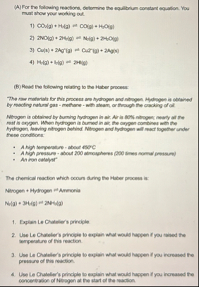 Solved (A) ﻿For the following reactions, determine the | Chegg.com