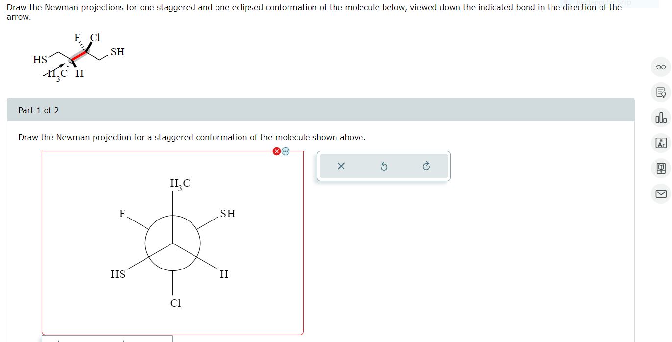 Solved Draw the Newman projections for one staggered and one | Chegg.com