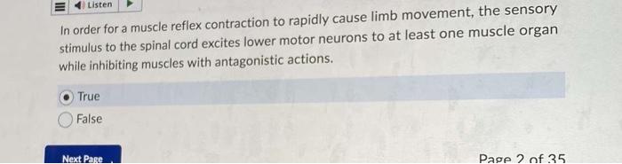 In order for a muscle reflex contraction to rapidly | Chegg.com