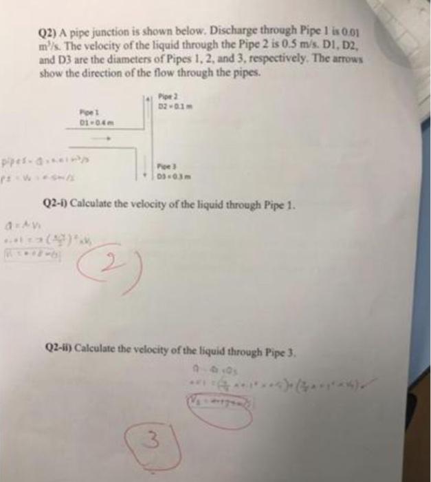 Solved Q1) Discharge (flow rate) through the pipe shown | Chegg.com