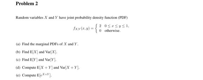 Solved Random variables X and Y have joint probability | Chegg.com