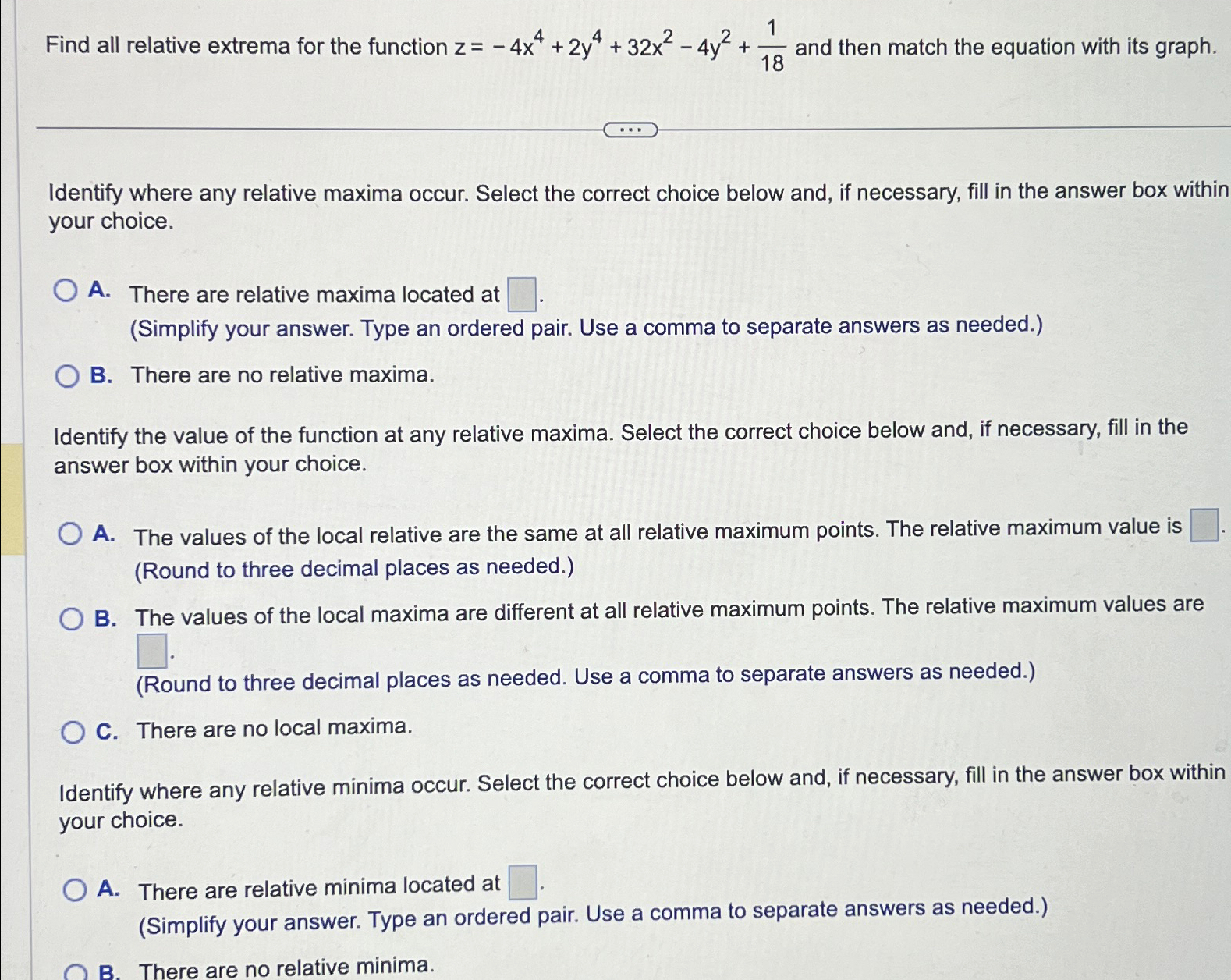 Solved Find all relative extrema for the function | Chegg.com