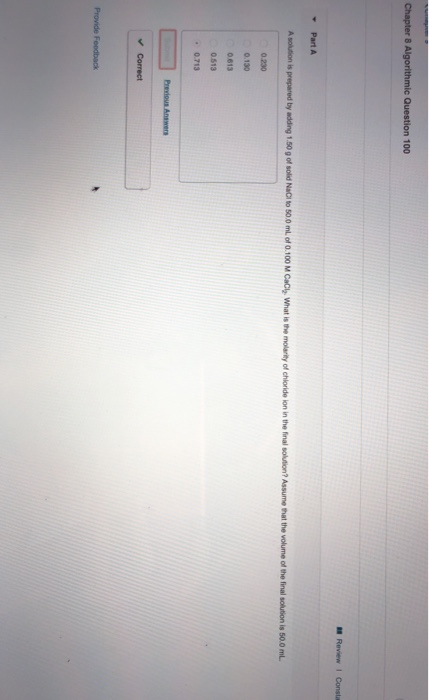 Solved Chapter 8 Algorithmic Question 100 Review Consta Part | Chegg.com