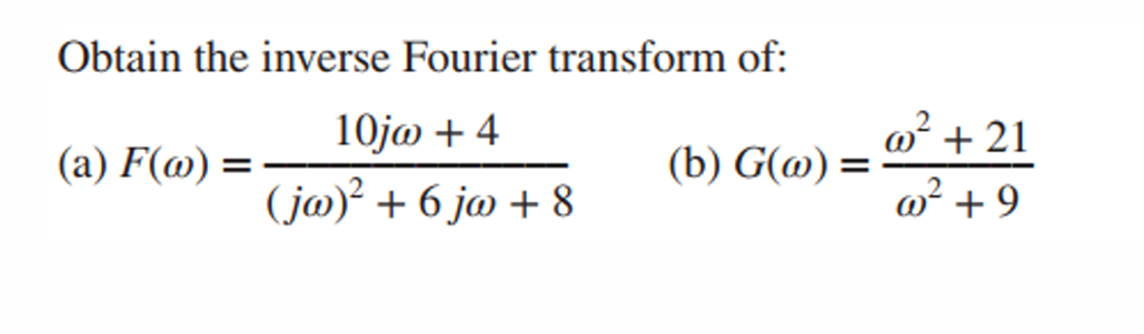 Solved Obtain the inverse Fourier transform | Chegg.com