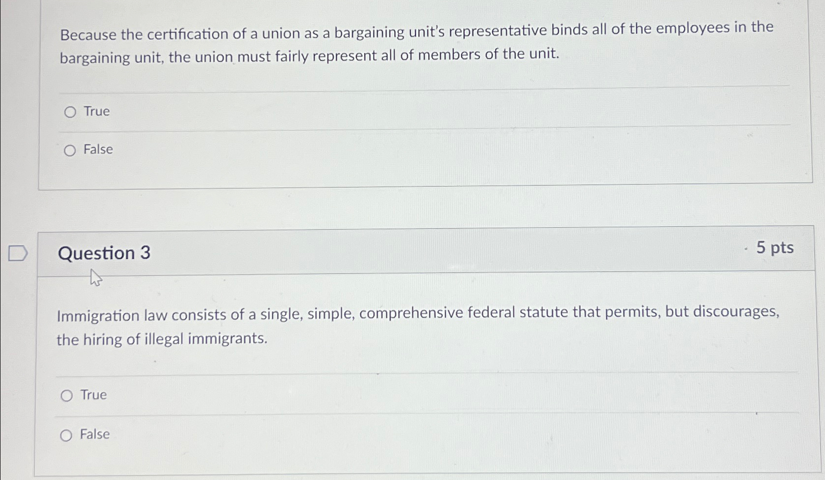 Solved Because the certification of a union as a bargaining | Chegg.com