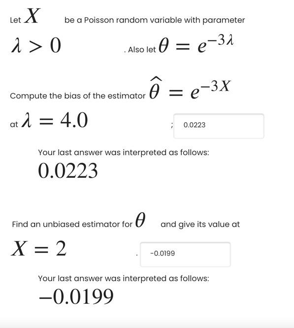 Solved Let X Be A Poisson Random Variable With Parameter 20 6092