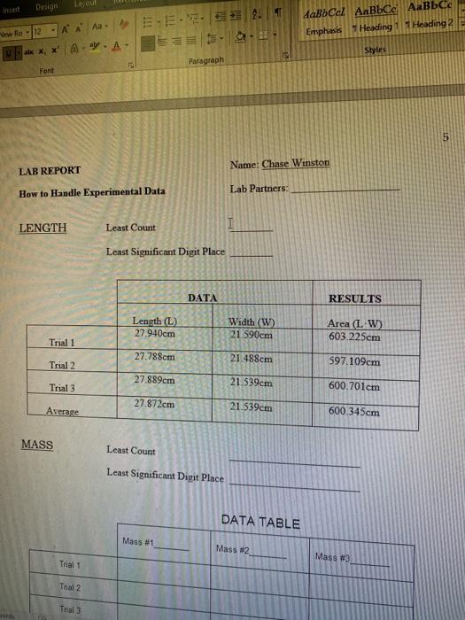 Solved what is the least count and least significant digit | Chegg.com