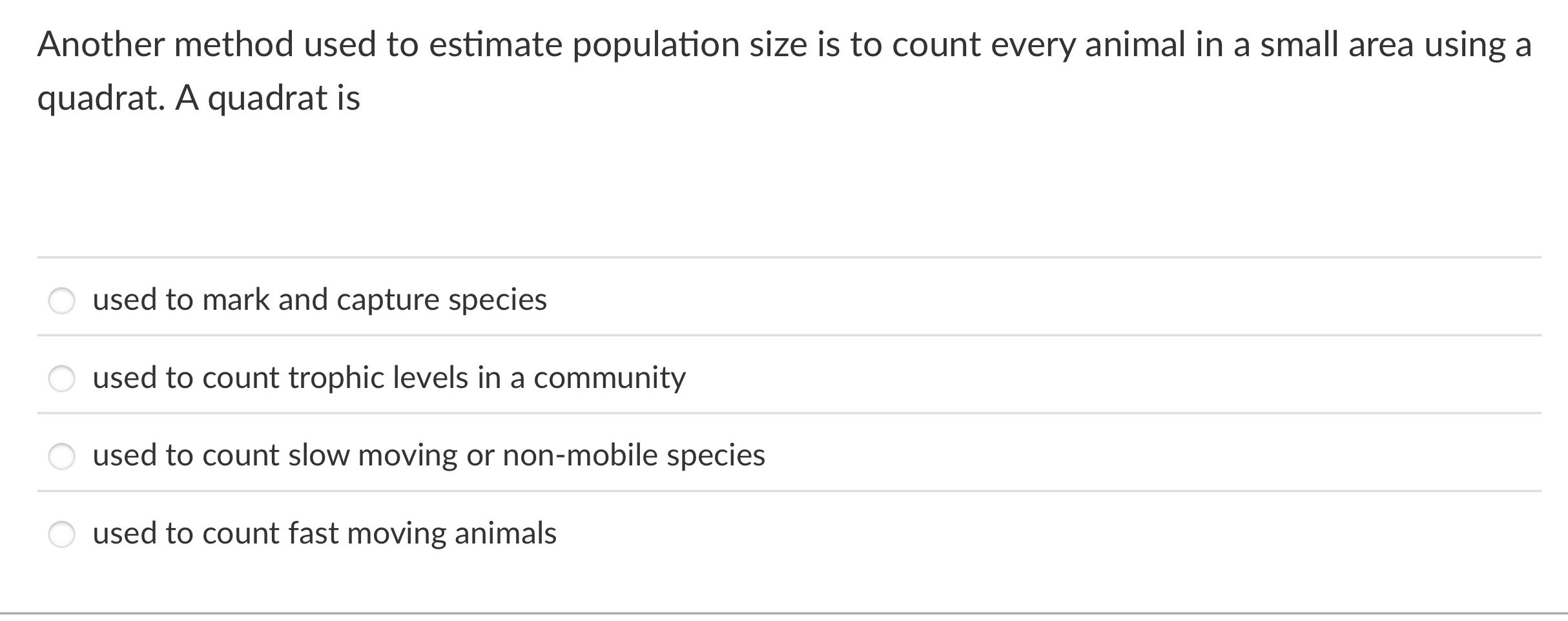 Solved Another method used to estimate population size is to | Chegg.com