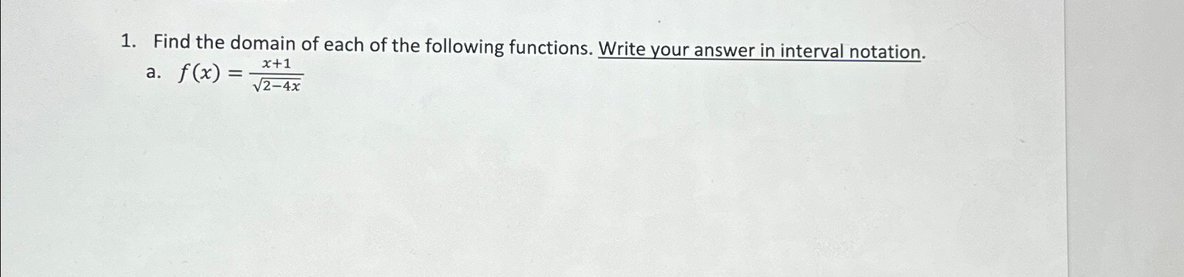 Solved Find the domain of each of the following functions. | Chegg.com