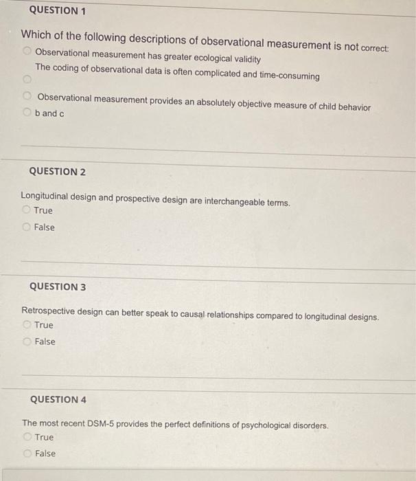 Solved Which of the following descriptions of observational | Chegg.com