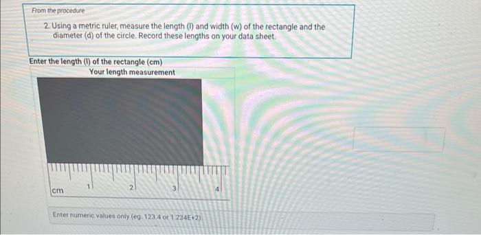 Solved From the procedure 2. Using a metric ruler, measure | Chegg.com