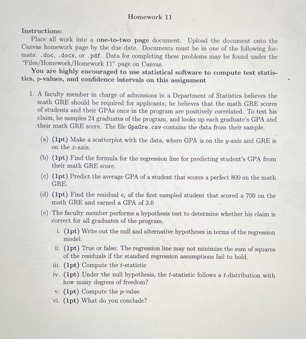 Solved Instructions: Place all work into a one-to-two page | Chegg.com