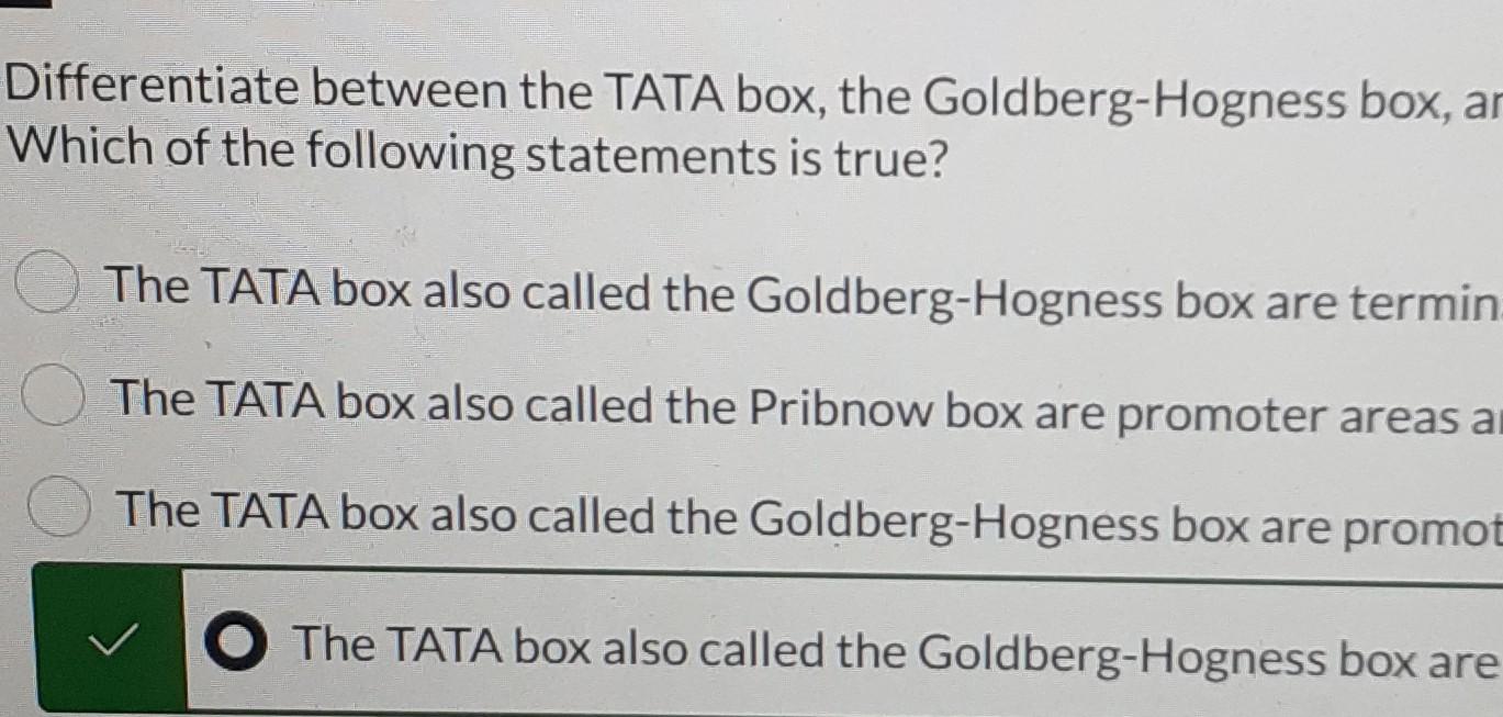 Differentiate between the TATA box, the | Chegg.com