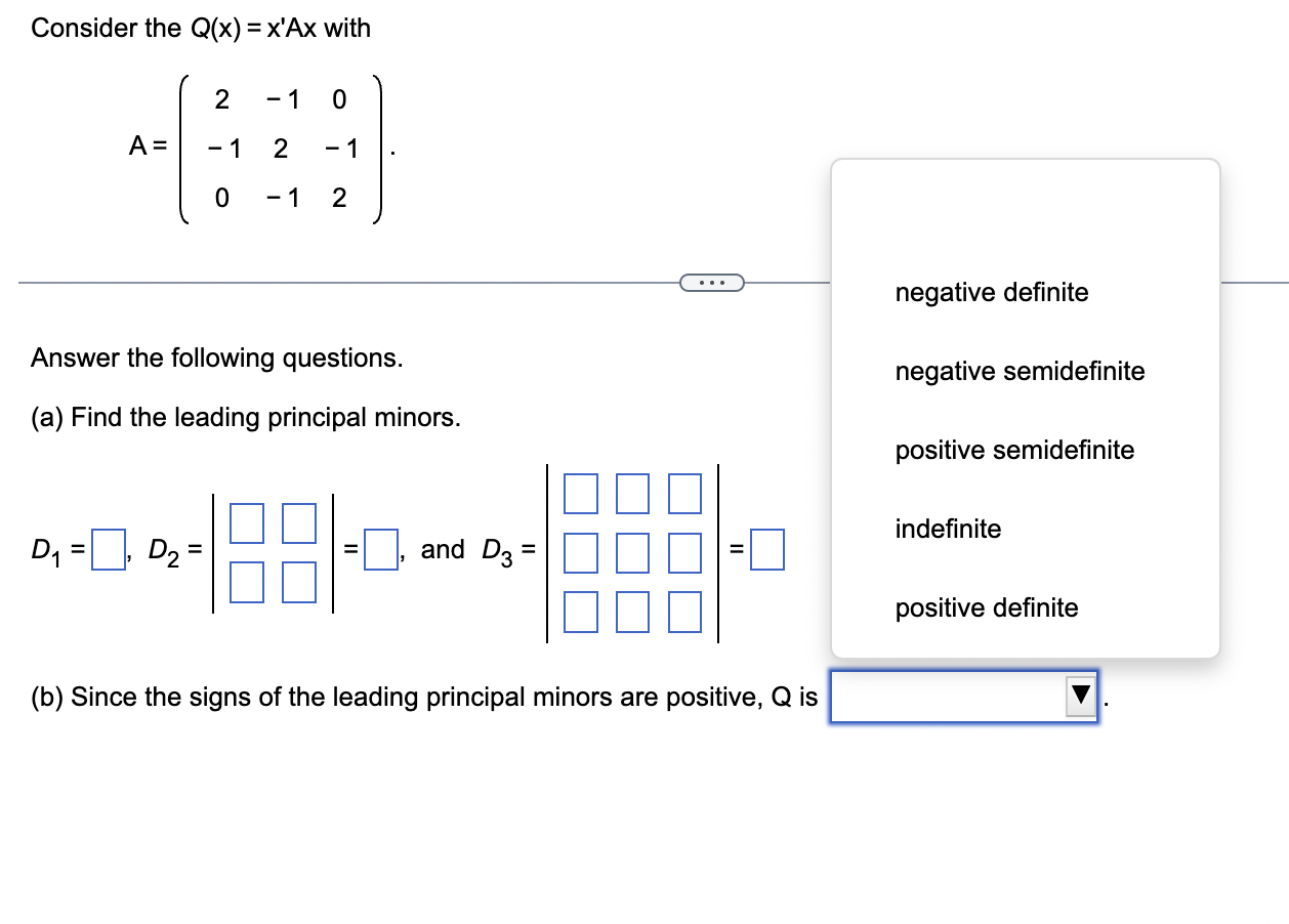 Solved Consider the Q(x)=x'Ax | Chegg.com
