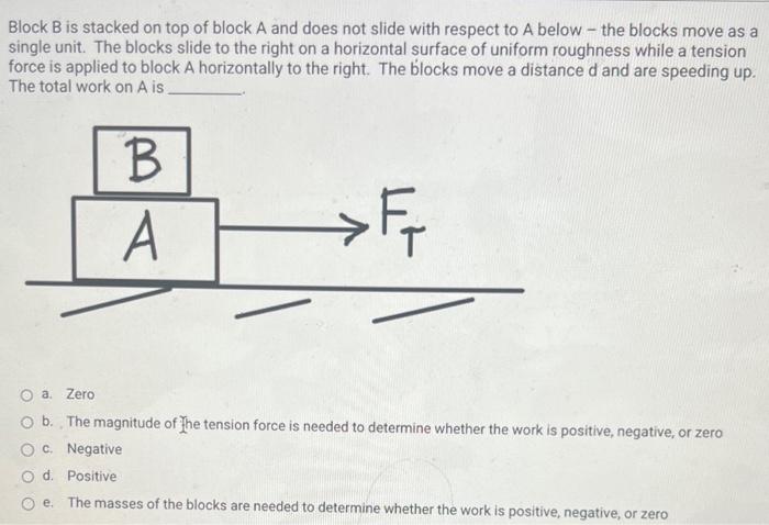 Solved Block B is stacked on top of block A and does not | Chegg.com