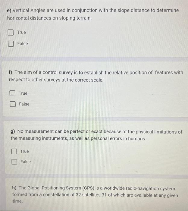 Solved e) Vertical Angles are used in conjunction with the | Chegg.com