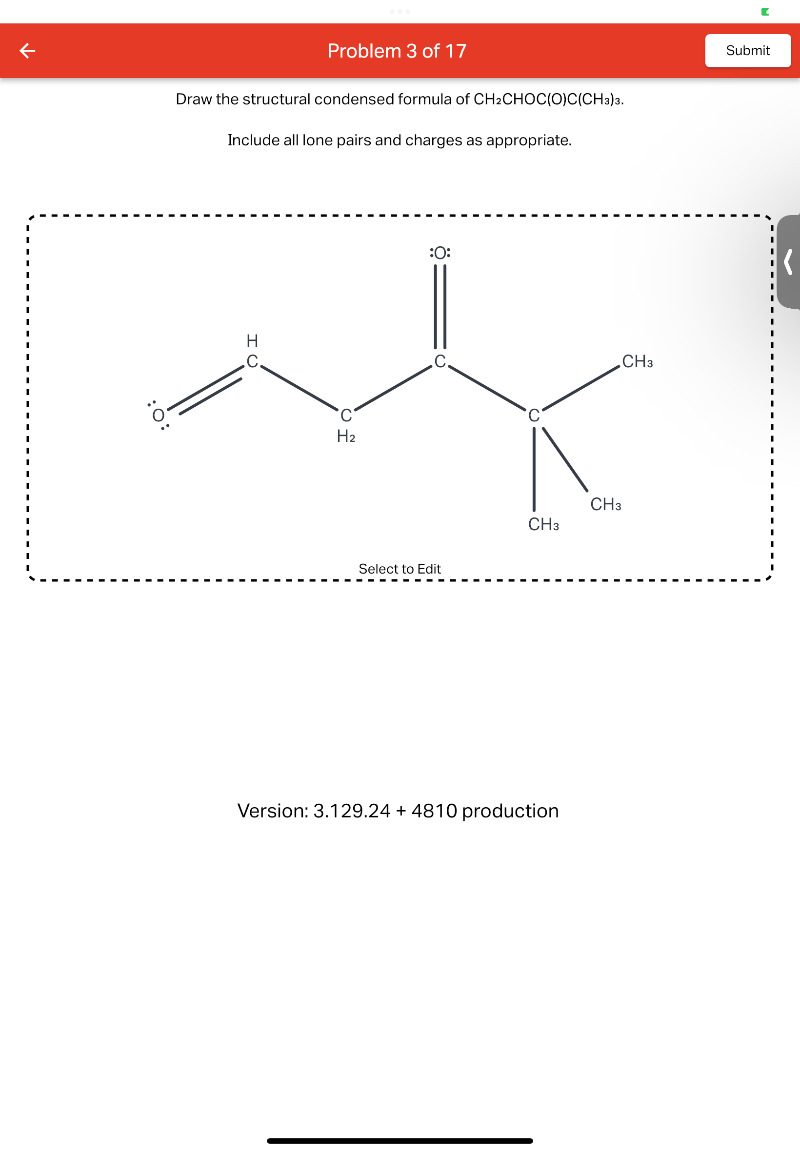 Solved Problem 3 ﻿of 17Draw the structural condensed formula | Chegg.com